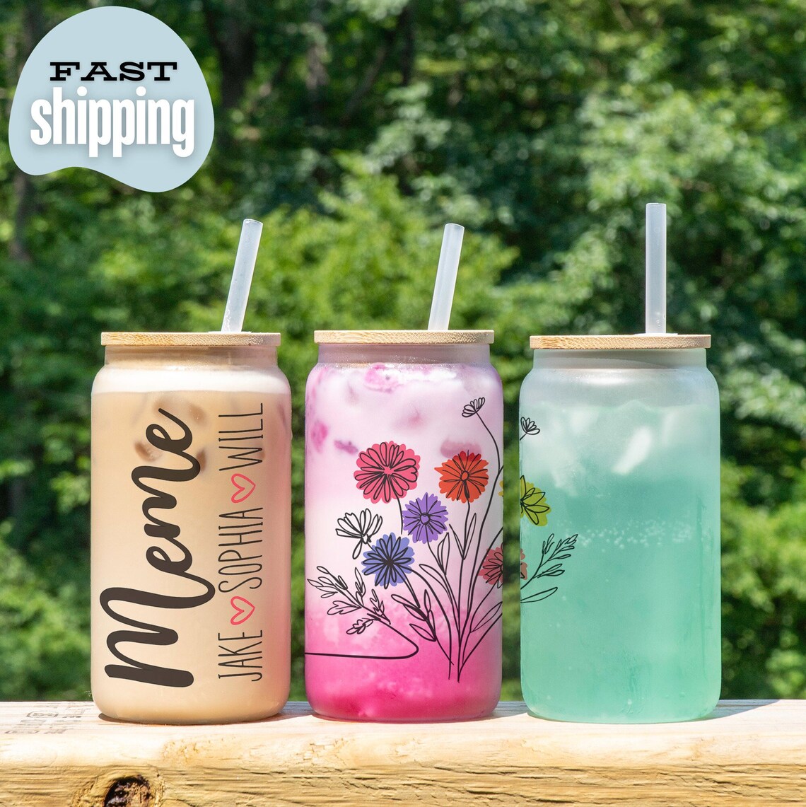 Personalized Meme Frosted Glass With Grandkids Names, Custom Meme ...