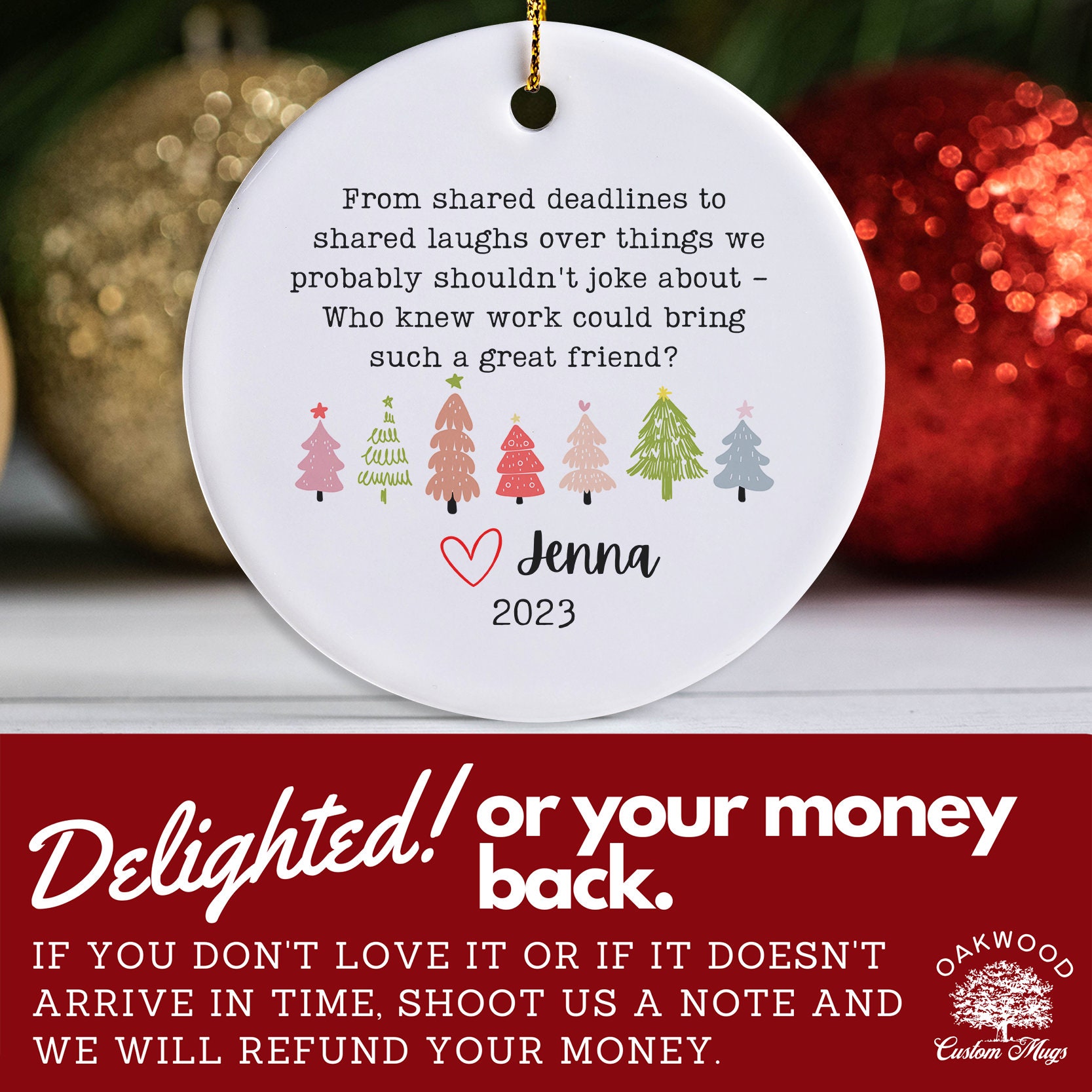 Personalized Coworker Ornament, Coworker Christmas Gift 2023, Work ...