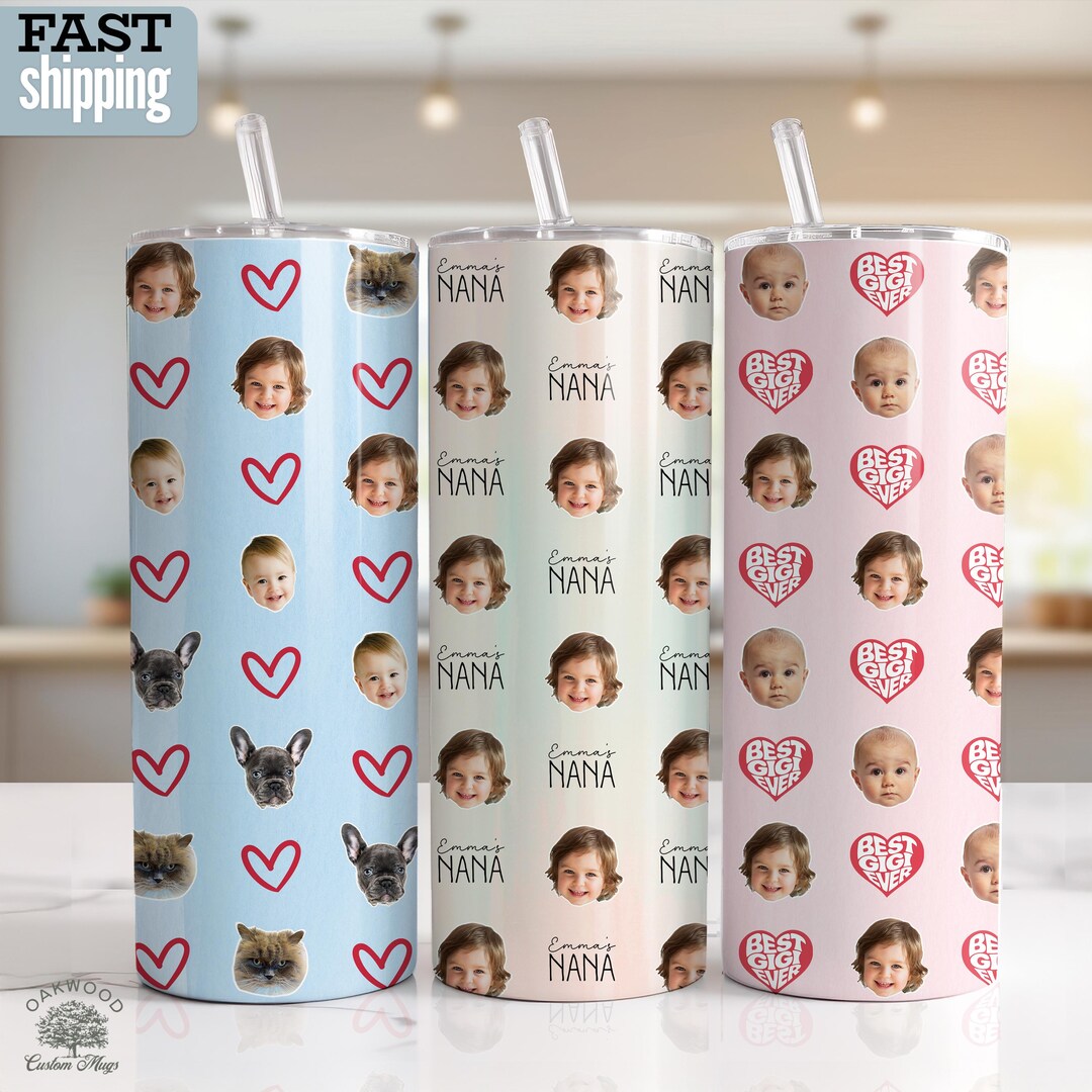 Personalized Photo Tumbler, Face Tumbler, Custom Photo Cup Gift for Mom ...
