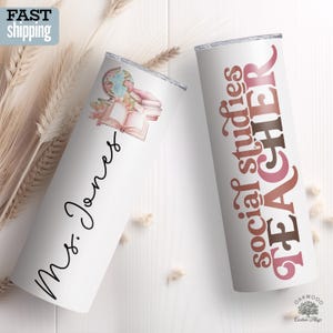 Custom Teacher Gift Social Studies, Personalized Teacher Tumbler Gift ...