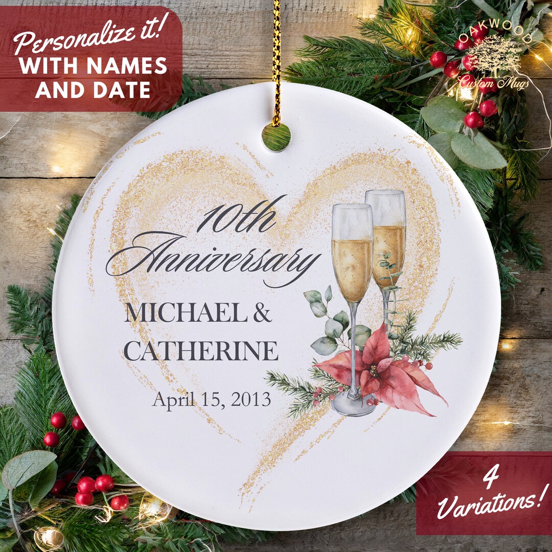 Anniversary Ornament Personalized 2024, Wedding Anniversary Gift ...
