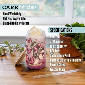 Personalized Messy Bun Mom Pink Awareness Breast Cancer Survivor Glass ...