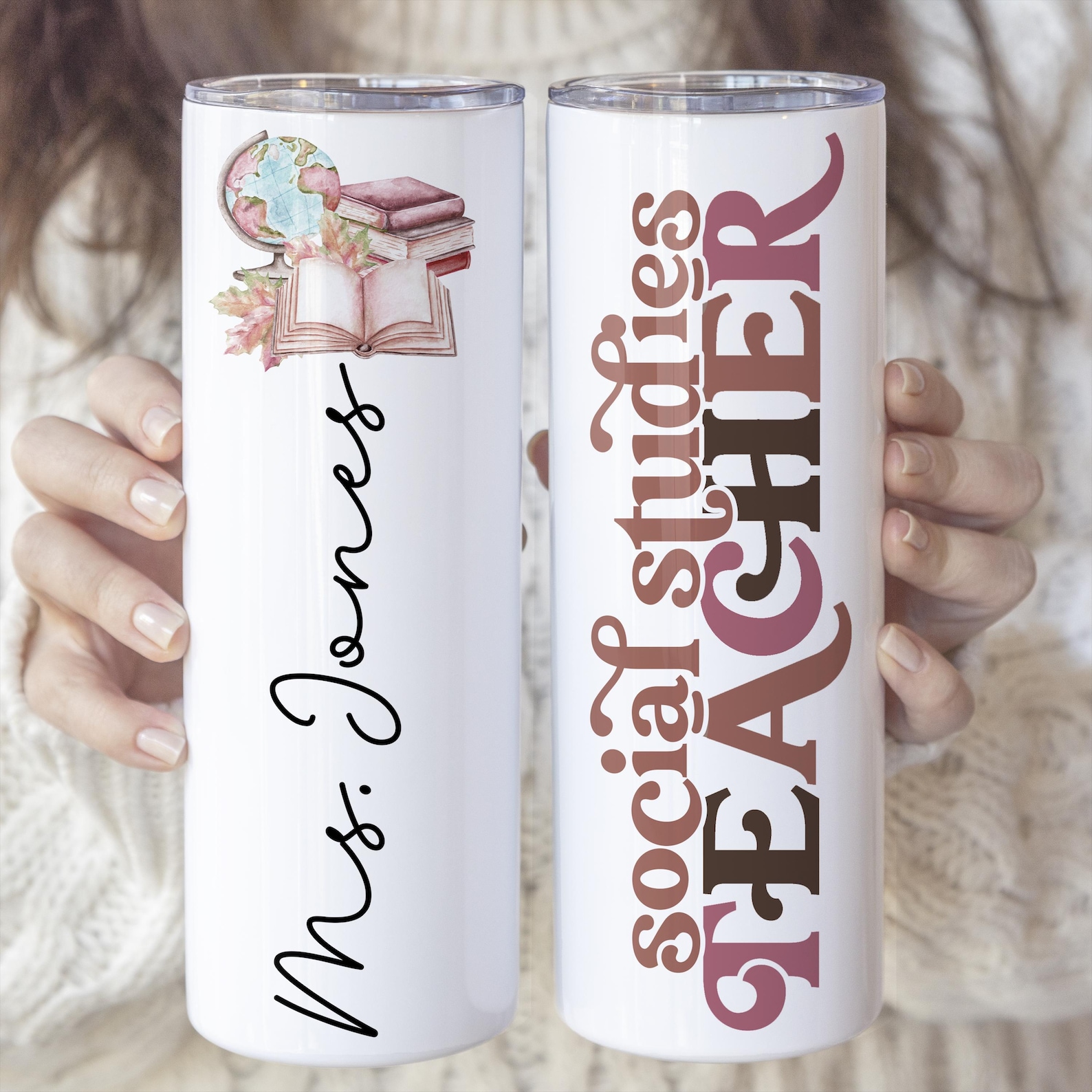 Custom Teacher Gift Social Studies, Personalized Teacher Tumbler Gift ...