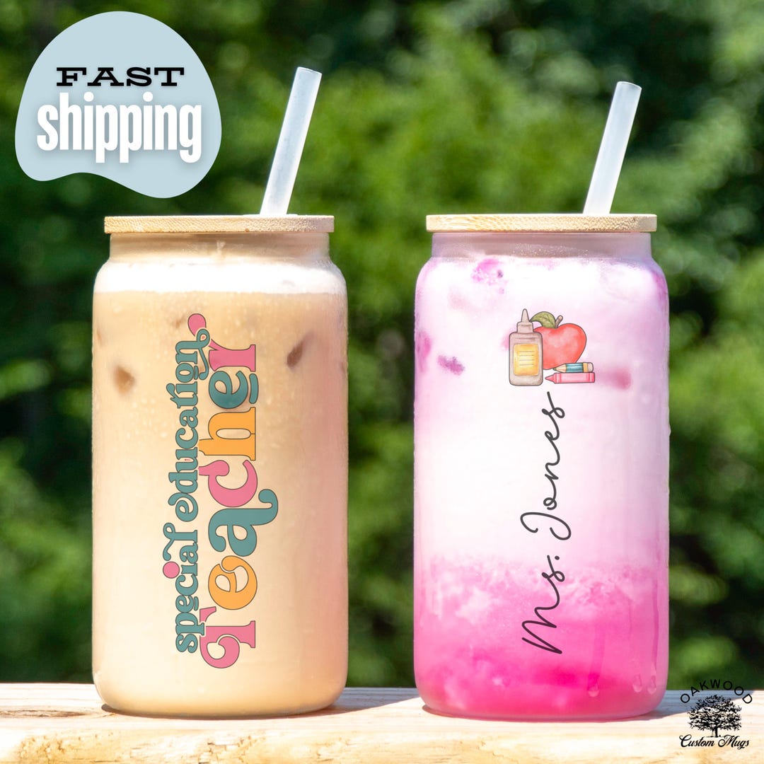 Special Ed Iced Coffee Cup, Personalized SPED Glass Cup, Custom SPED ...