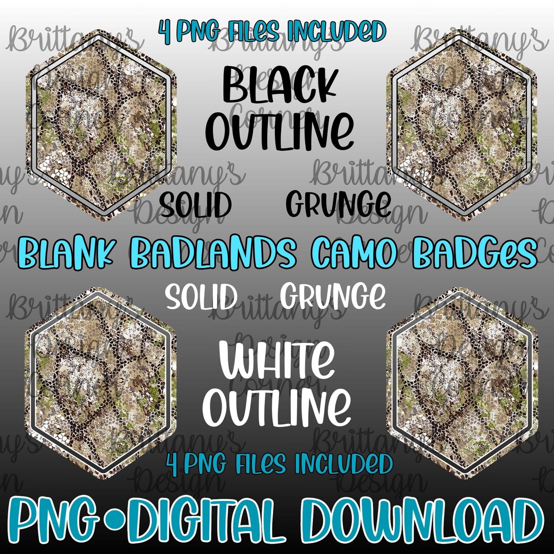 Blank Badlands Camo Design Element Logo Png, Sublimation, Instant ...