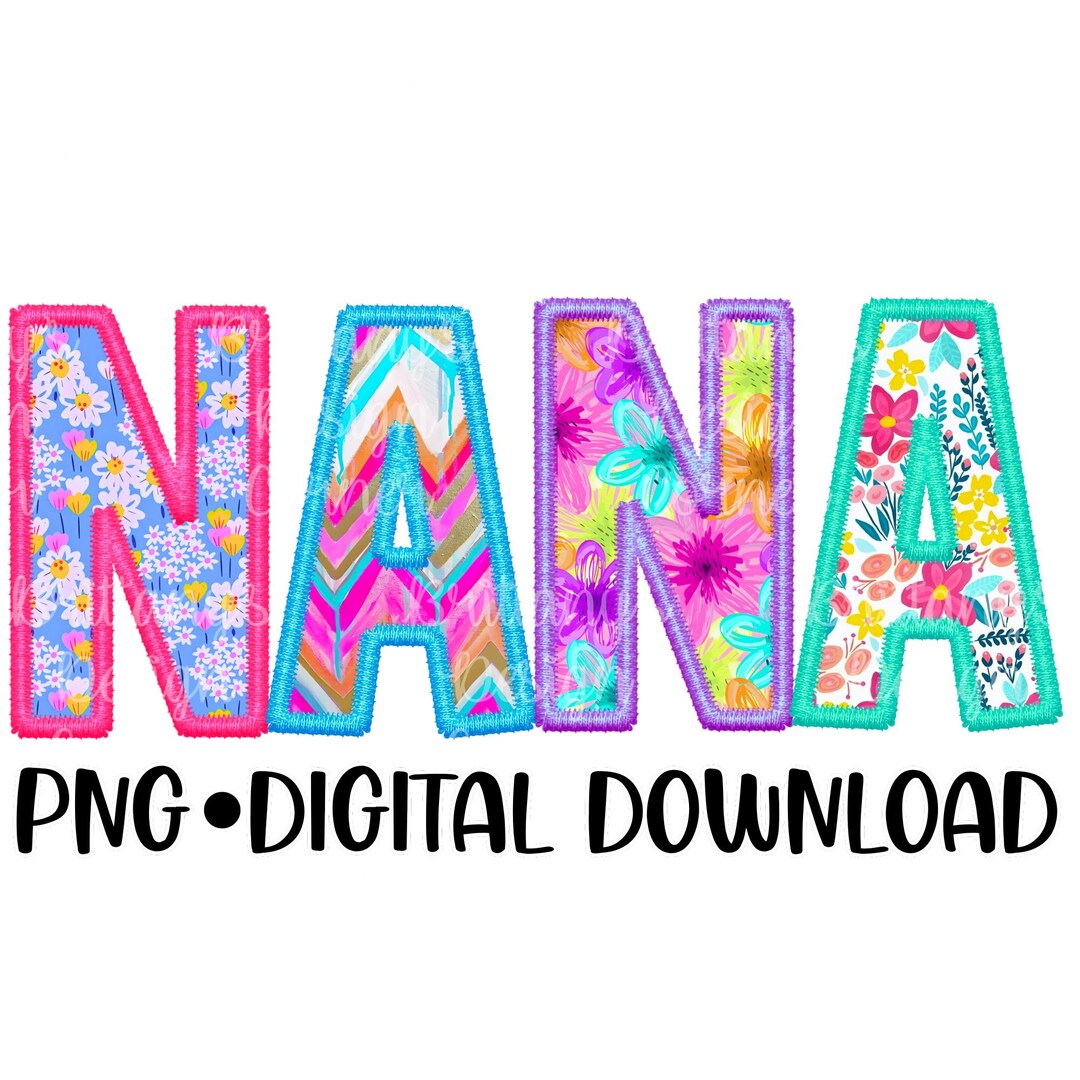 Nana Png, Faux Embroidery, Png, Instant Download, Digital Download ...
