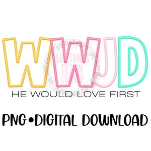 Wwjd Png, Faux Embroidery, Png, Insntant Download, Digital Download ...