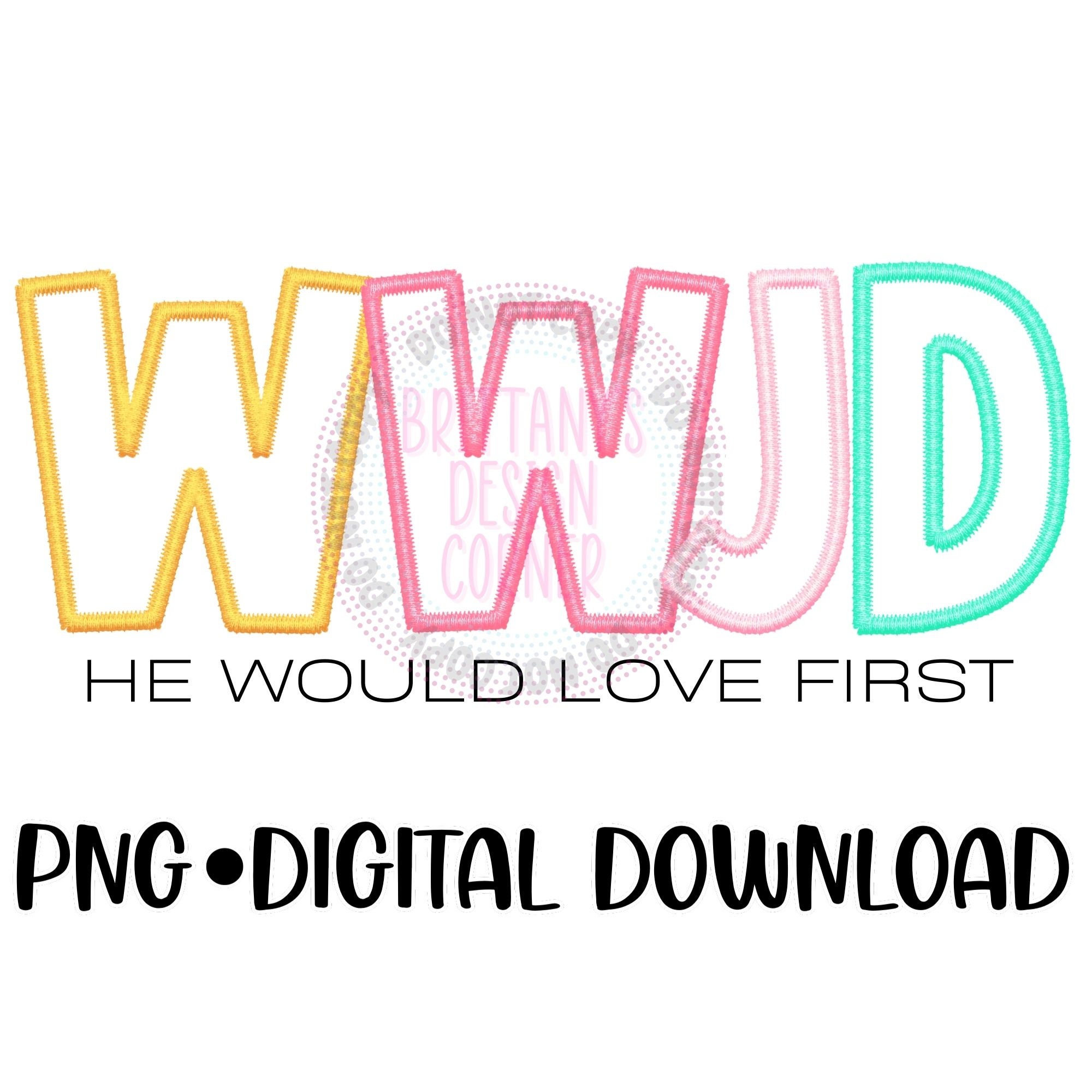 Wwjd Png, Faux Embroidery, Png, Insntant Download, Digital Download ...