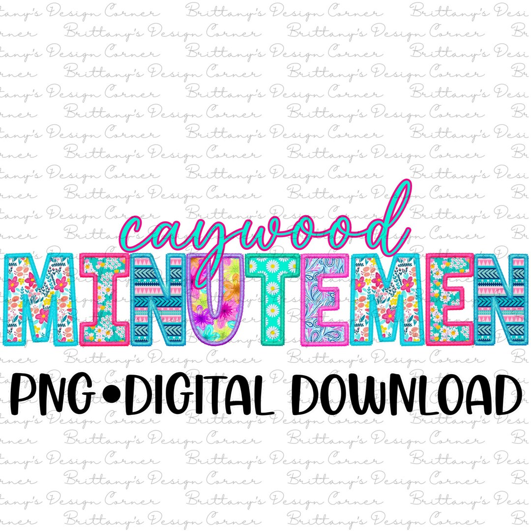 Custom Minutemen Faux Embroidery Spring Png, Sublimation, Instant ...