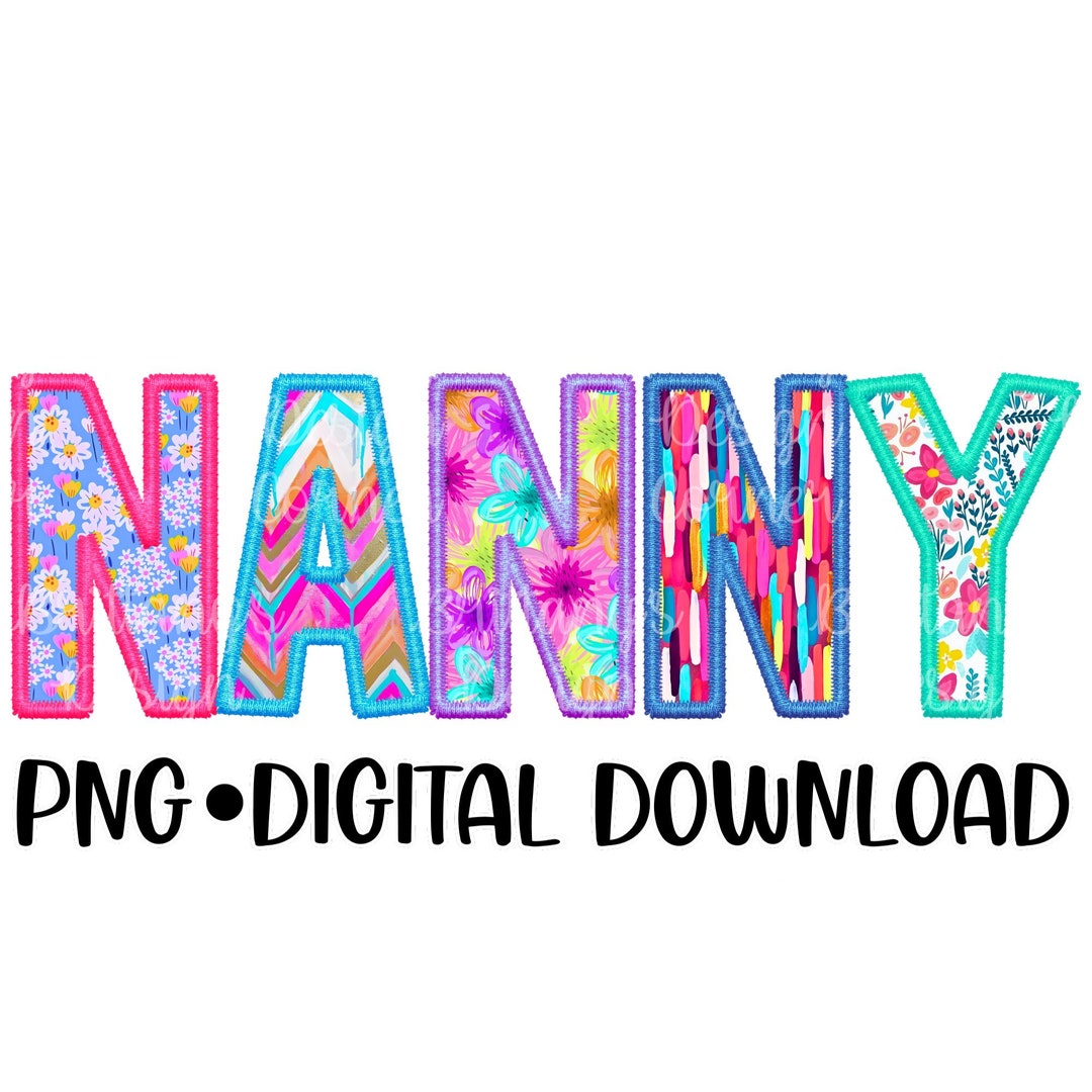 Buy Nanny Png, Faux Embroidery, Png, Instant Download, Digital Download ...