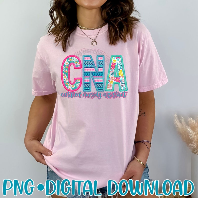 Cna Faux Embroidery Spring Png, Cna Png, Sublimation, Instant Download ...