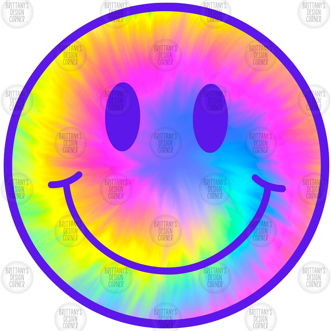 Tie Die Smiley PNG - Etsy