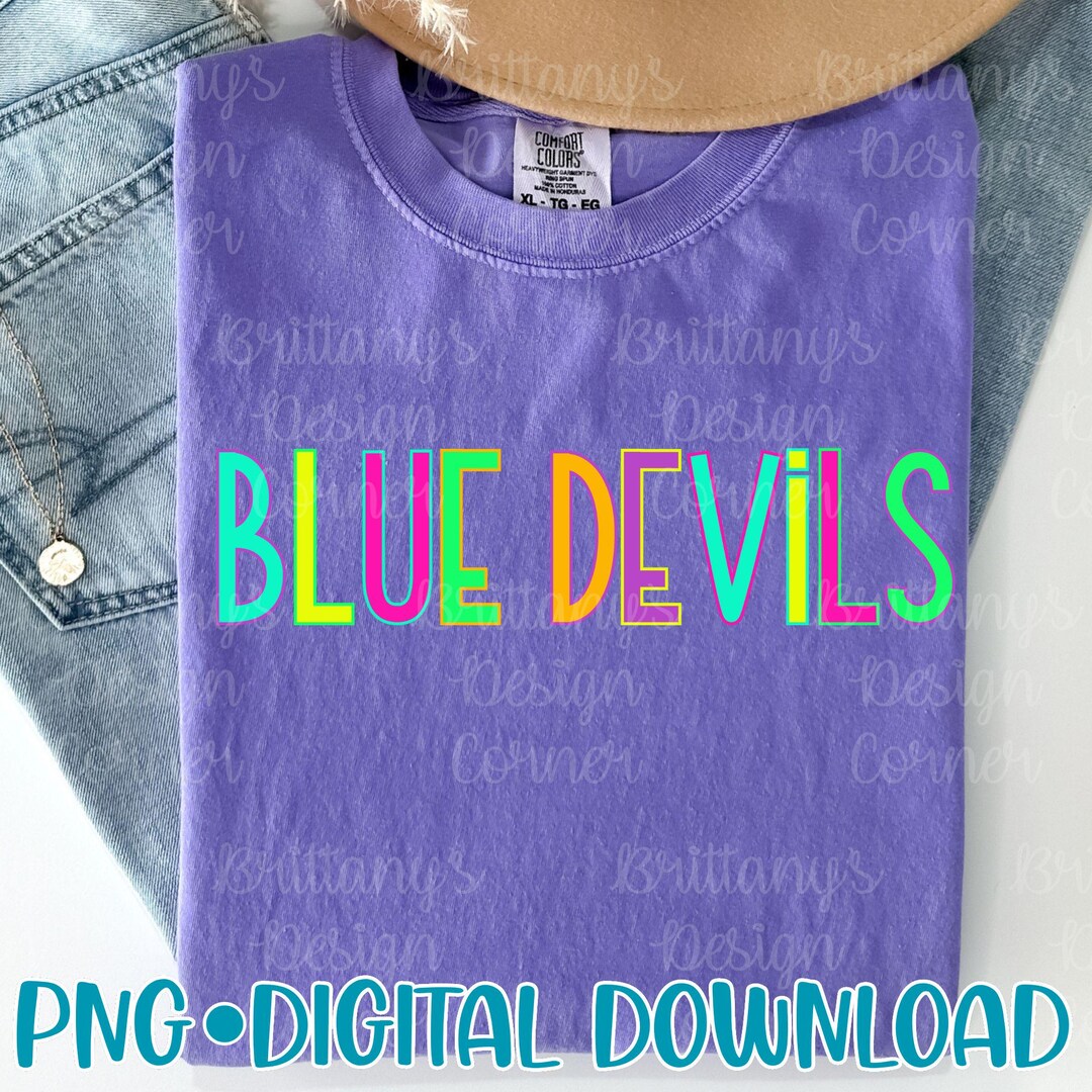 Blue Devils Colorful Mascot Png, Trendy Png, Sublimation File, Popular ...