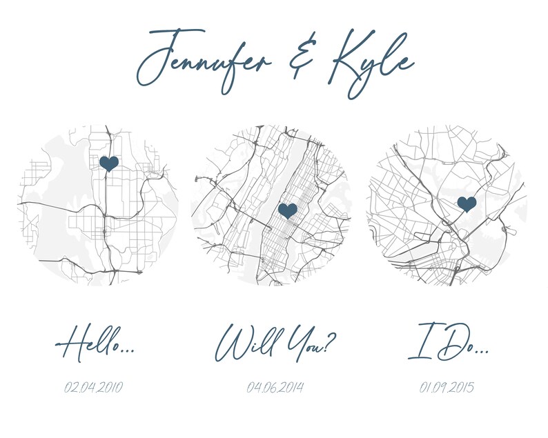 Met Engaged Married Map, Art Print Anniversary Wedding Gift. for Couple ...