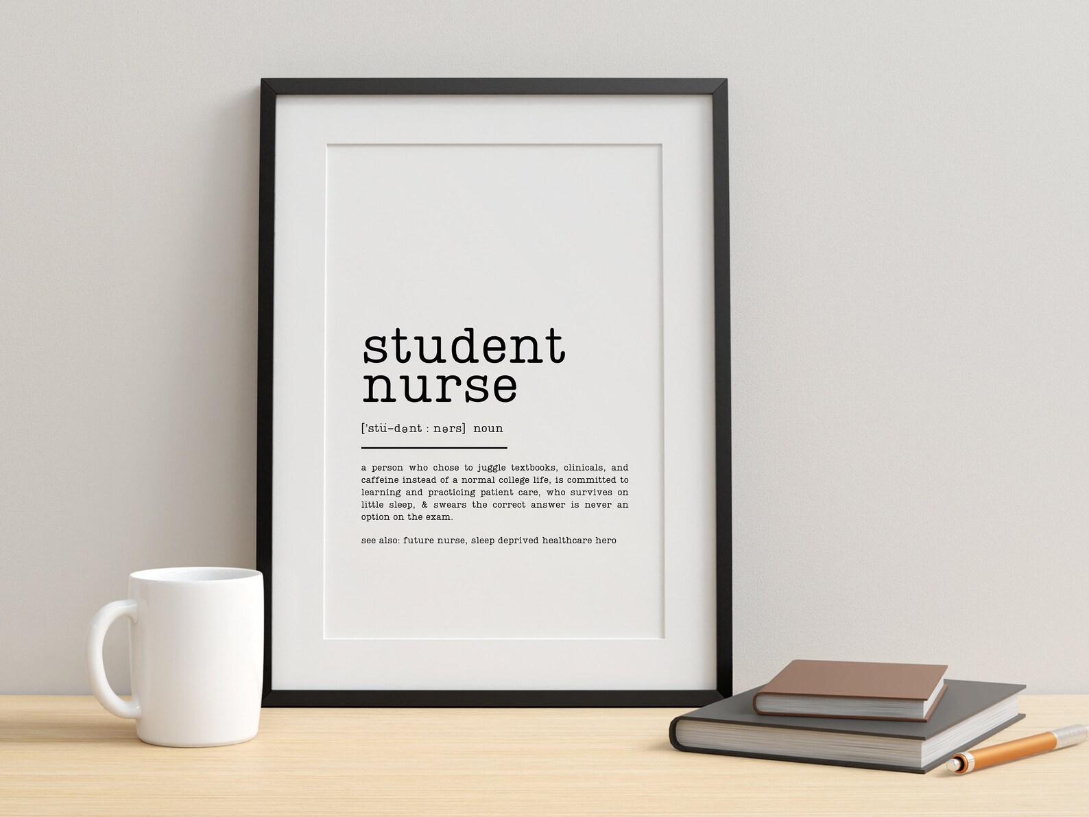 Student Nurse Definition Print | Student Nurse Gift | Nursing School ...