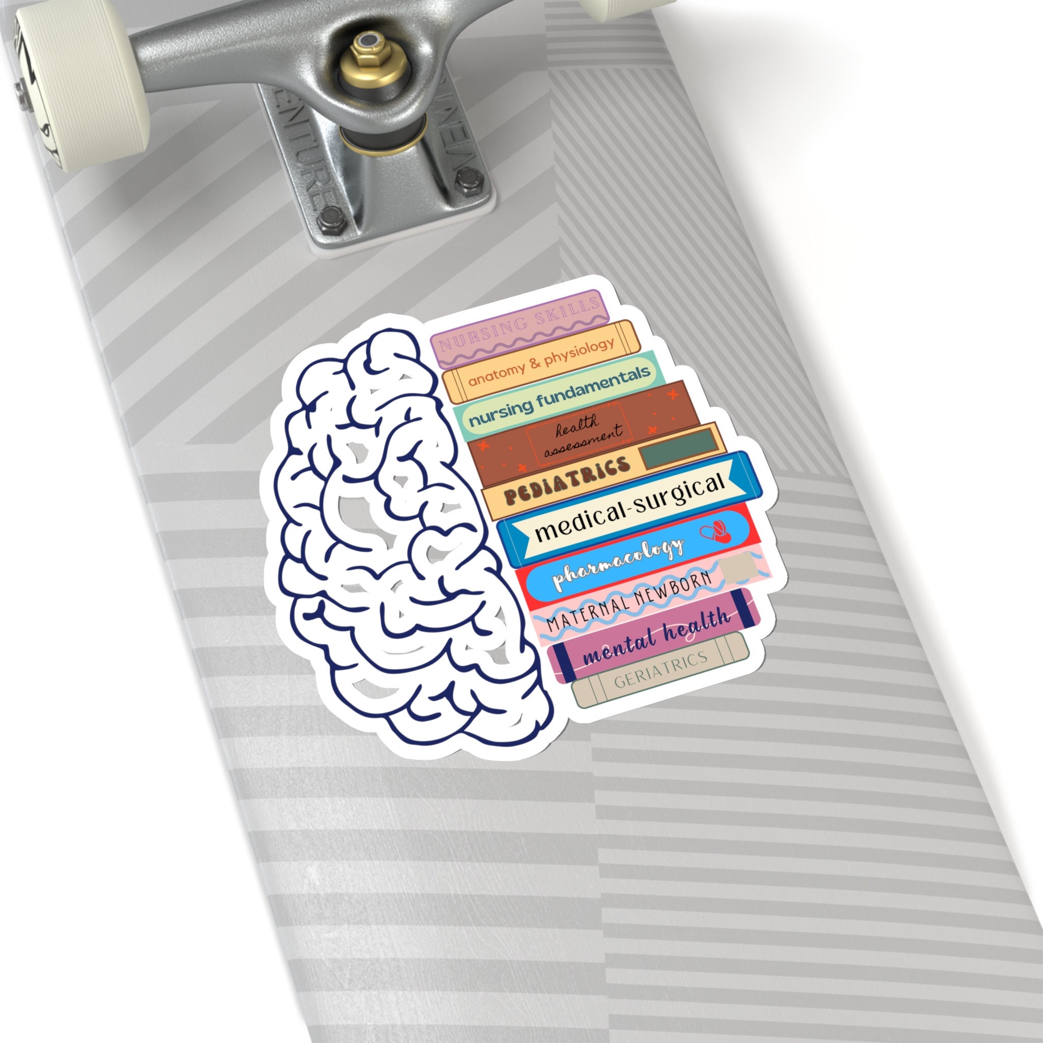 Nursing Books and Brains Sticker for Nursing School Nursing Students ...