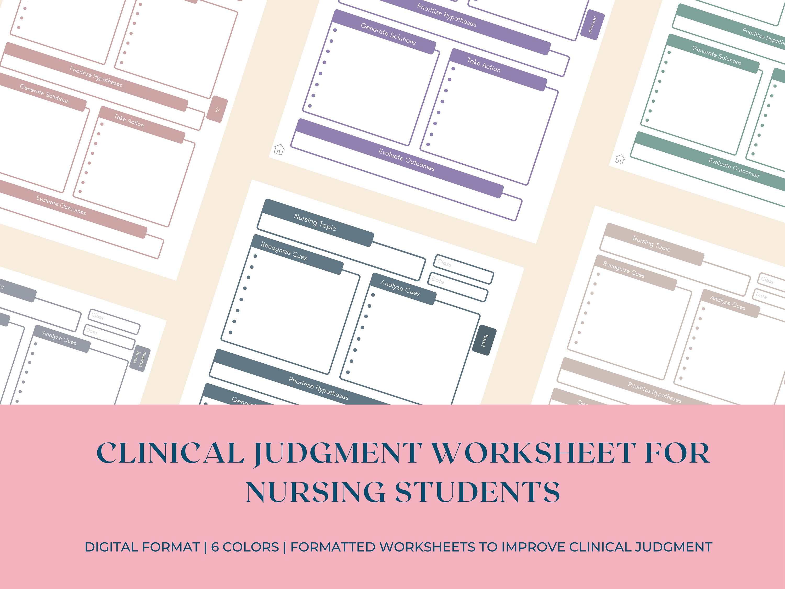 Digital Nursing School Clinical Judgment Worksheets for Nursing ...