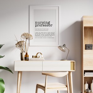 Nursing Professor Definition Print | Nursing Education Gift | Nursing ...