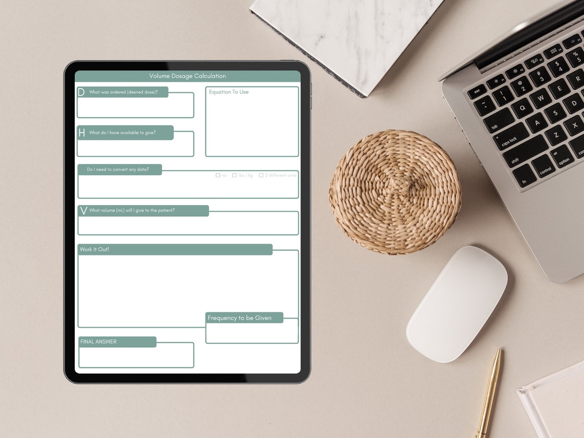 Dosage Calculation Nursing Templates | Nursing Math Worksheets ...