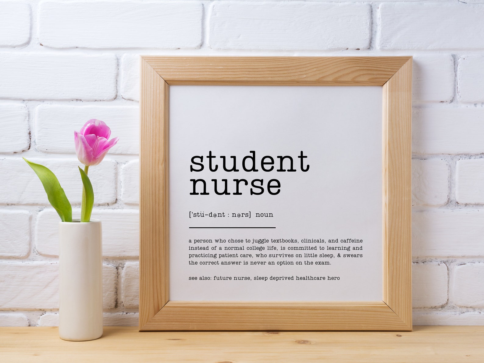 Student Nurse Definition Print | Student Nurse Gift | Nursing School ...