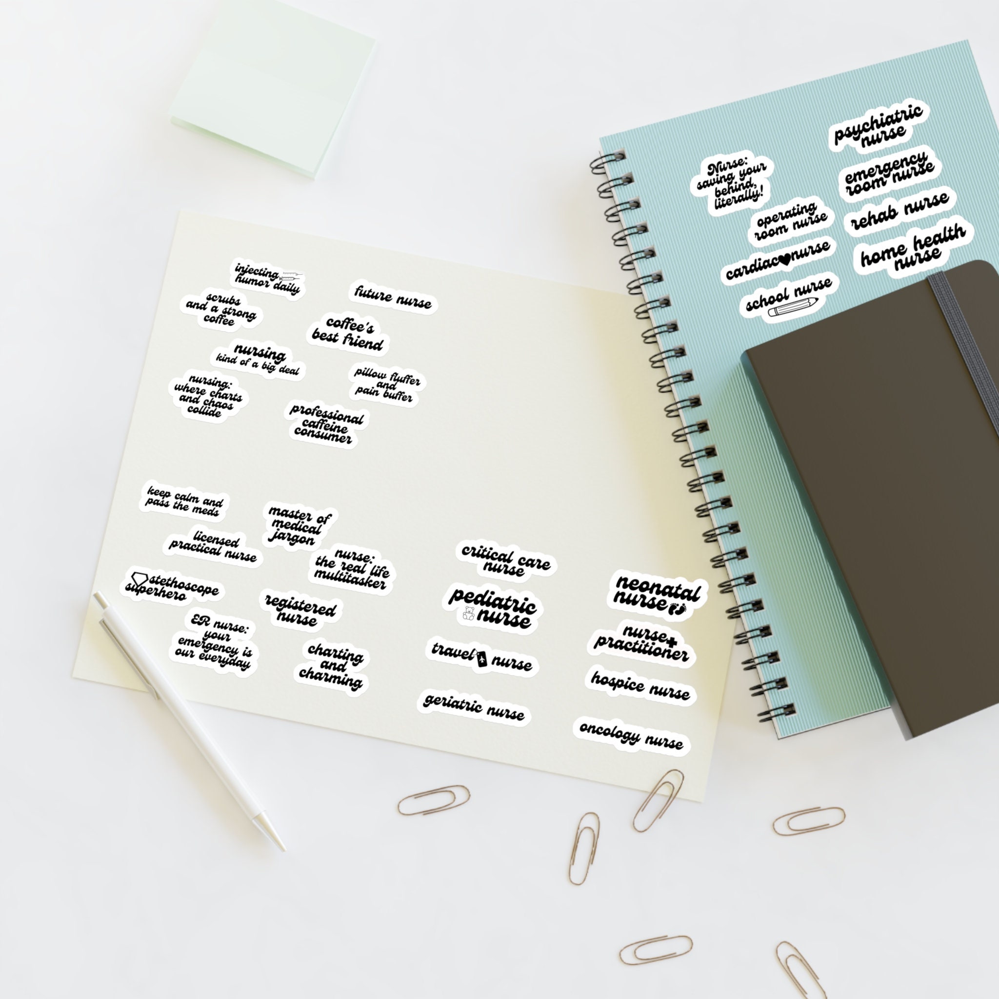 Nursing Sticker Sheet for Nurses With Sassy Statements and Nurse Roles ...