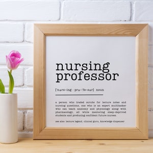 Nursing Professor Definition Print | Nursing Education Gift | Nursing ...