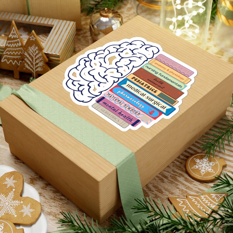 Nursing Books and Brains Sticker for Nursing School Nursing Students ...