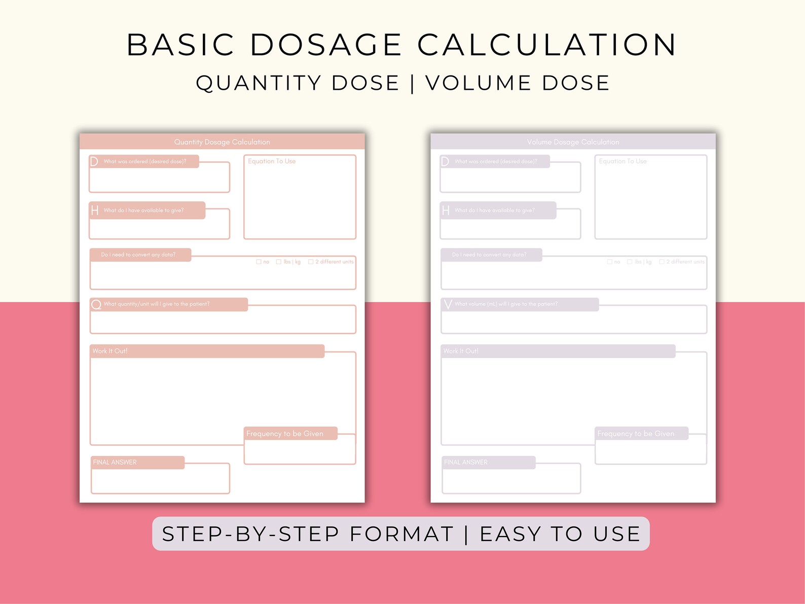Dosage Calculation Nursing Templates | Nursing Math Worksheets ...