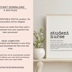 Student Nurse Definition Print | Student Nurse Gift | Nursing School ...