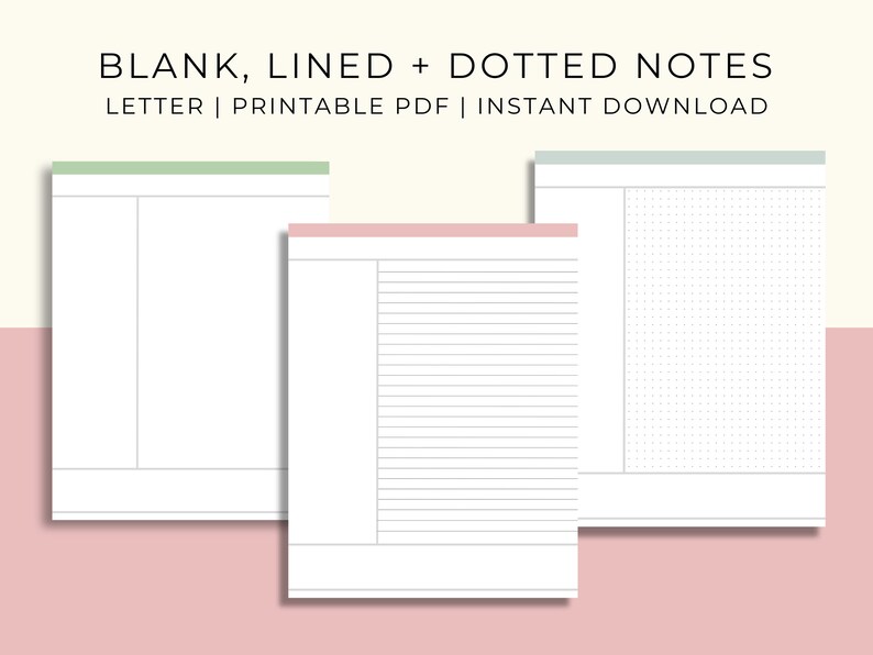 Cornell Notes Template | Printable | PDF Instant Download | Lined Note ...
