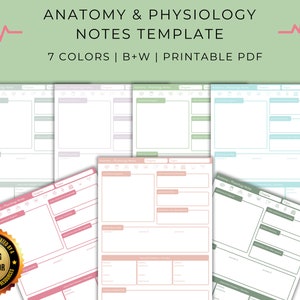Nursing School Anatomy & Physiology Note Taking Template | Nursing ...