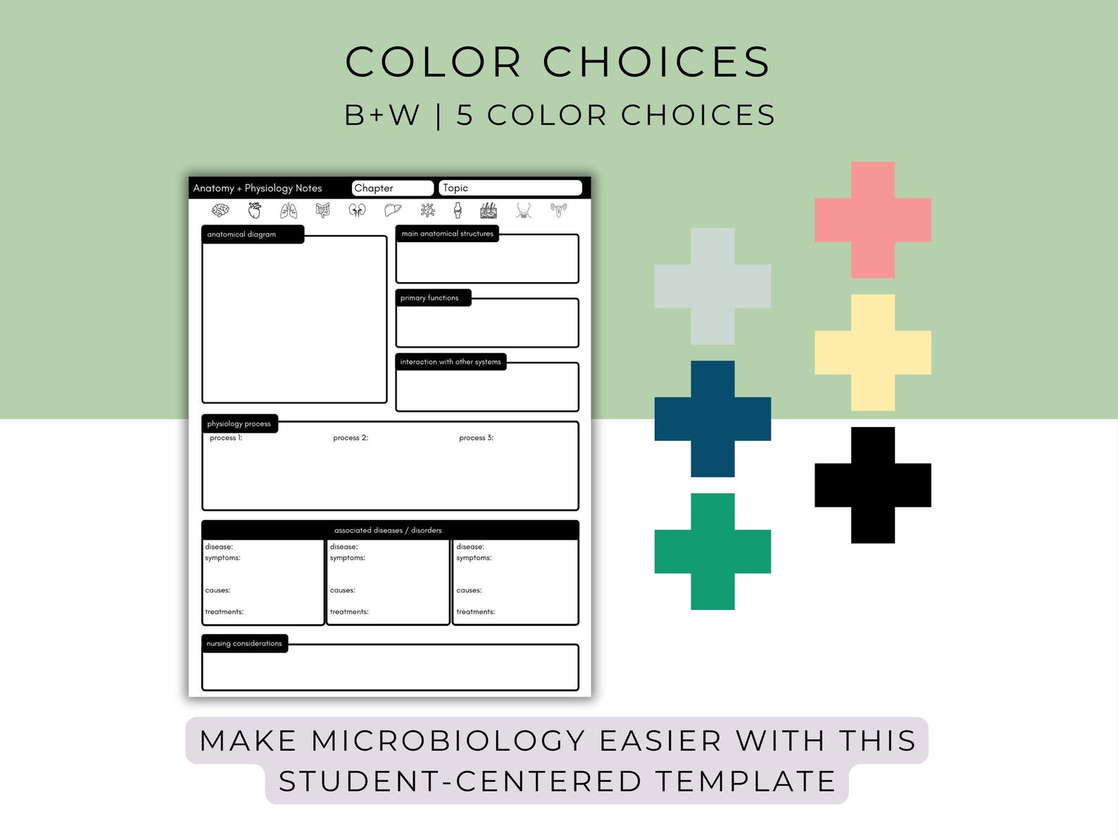 Microbiology Study Notes Template | Nursing Students | Science Major ...