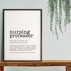 Nursing Professor Definition Print | Nursing Education Gift | Nursing ...