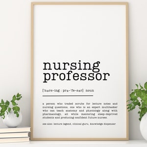 Nursing Professor Definition Print | Nursing Education Gift | Nursing ...