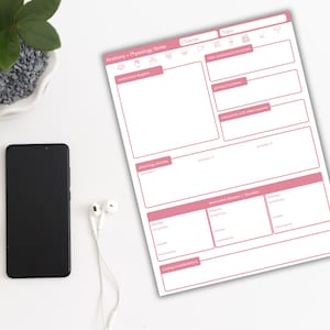 Nursing School Anatomy & Physiology Note Taking Template | Nursing ...