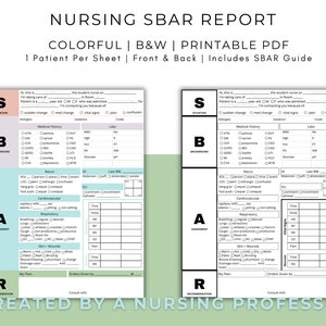 Nursing School SBAR Sheet | Med Surg Nurse Report | Clinical Simulation ...