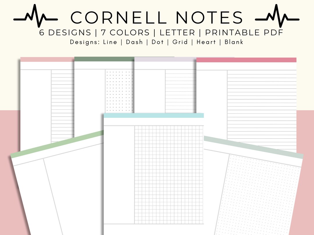 Cornell Notes Template | Printable | PDF Instant Download | Lined Note ...