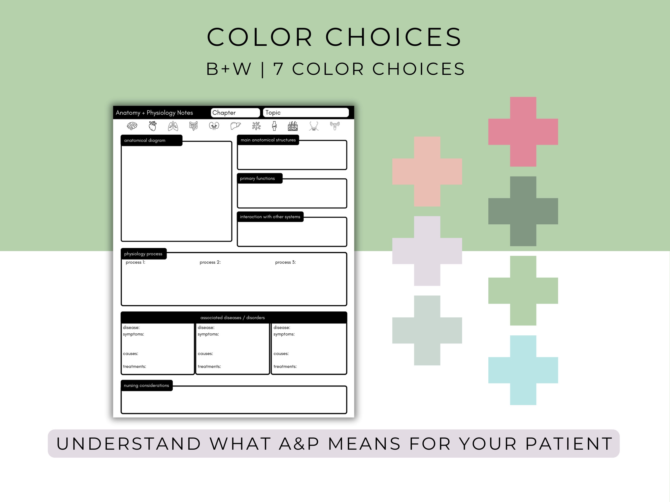 Nursing School Anatomy & Physiology Note Taking Template | Nursing ...