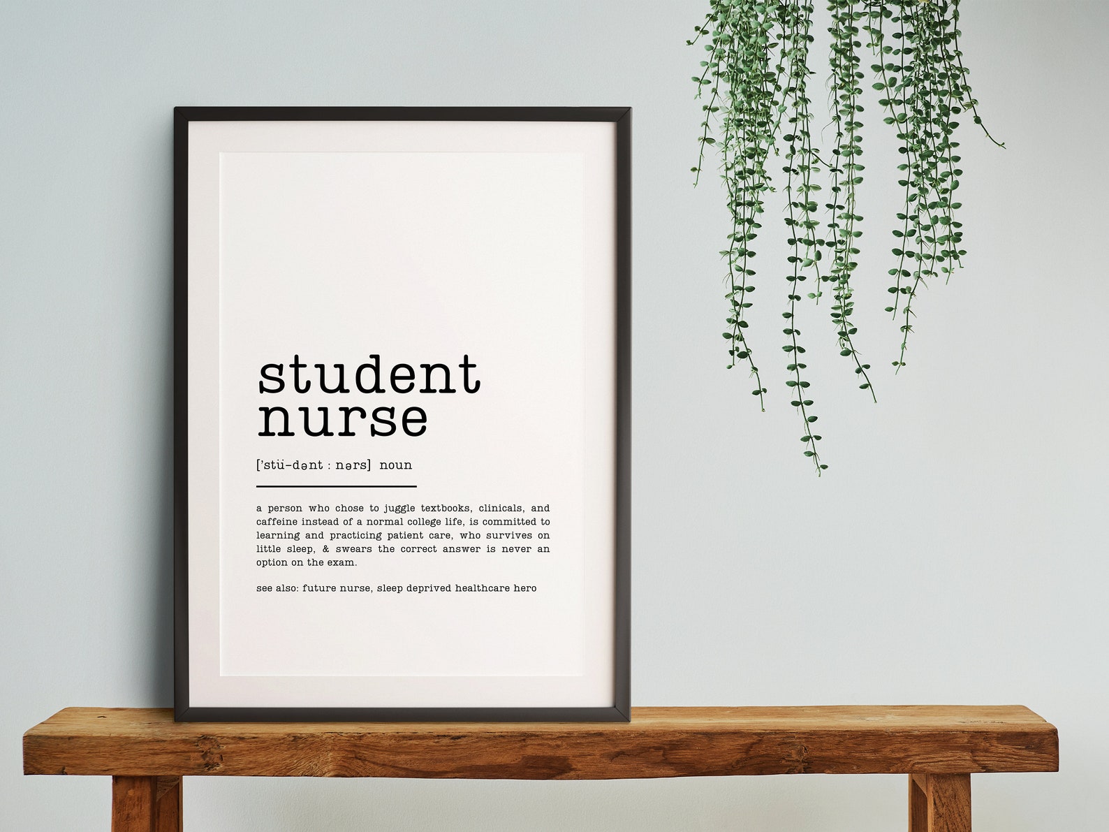 Student Nurse Definition Print | Student Nurse Gift | Nursing School ...
