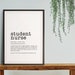 Student Nurse Definition Print Student Nurse Gift Nursing School Gift ...