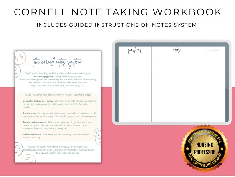 Anatomy & Physiology Nursing School Digital Note Taking Workbook | 130 ...