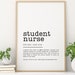 Student Nurse Definition Print Student Nurse Gift Nursing School Gift ...