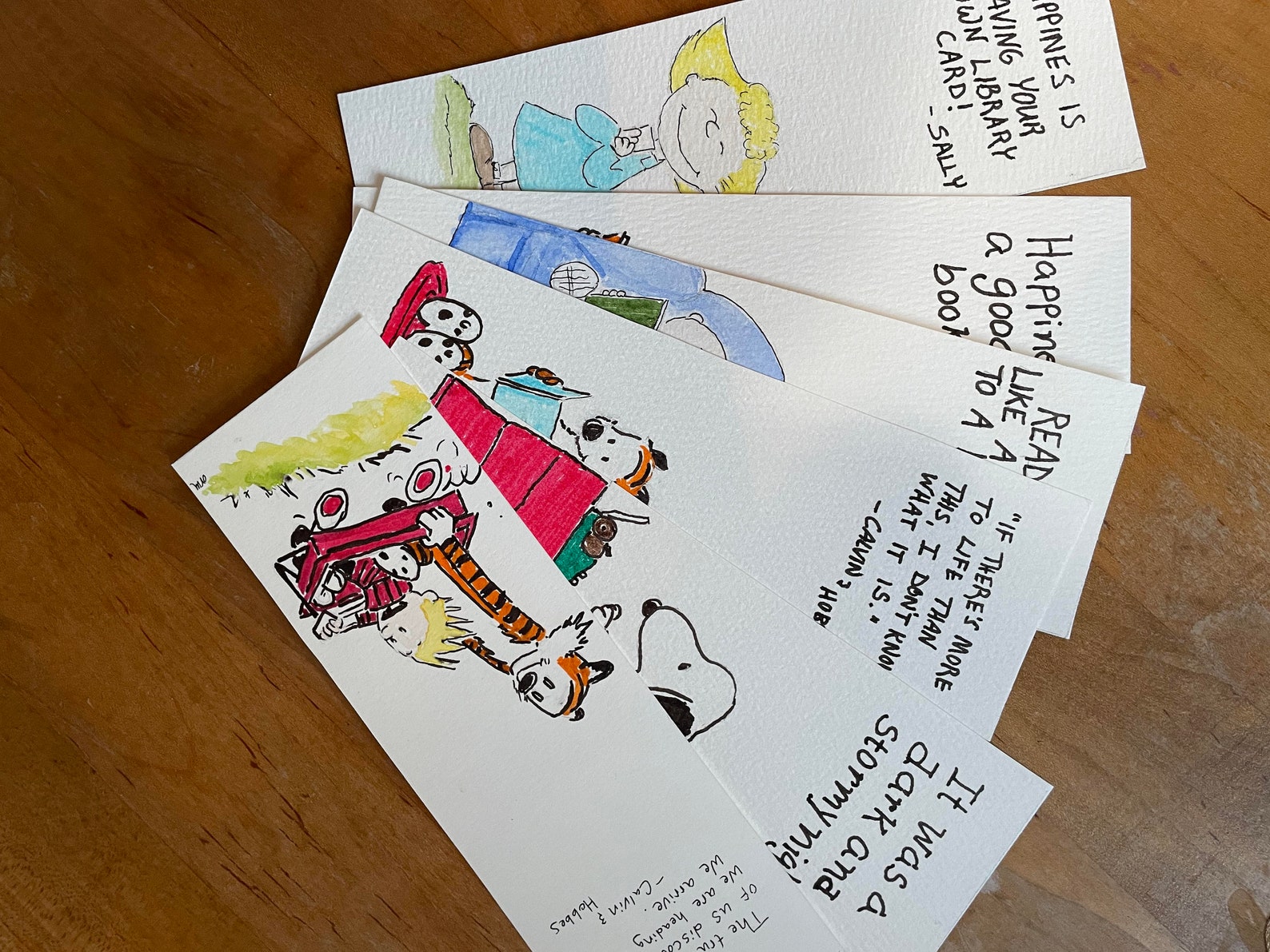 Snoopy Bookmarks, Calvin and Hobbes Bookmarks - Etsy