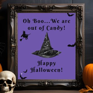 Printable Halloween Candy Bowl Sign Out of Candy Sign Halloween Take ...