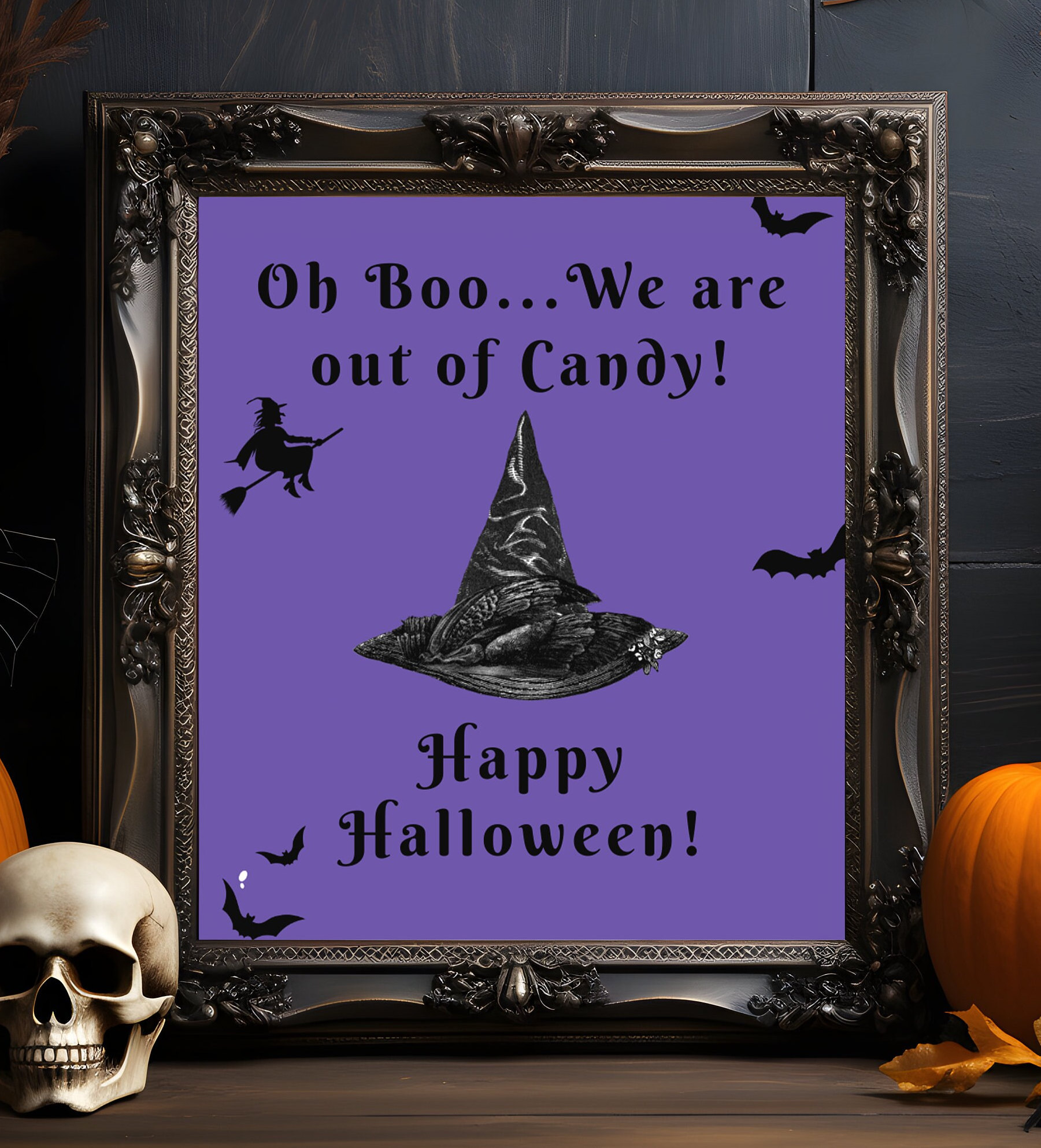 Printable Halloween Candy Bowl Sign Out of Candy Sign - Etsy