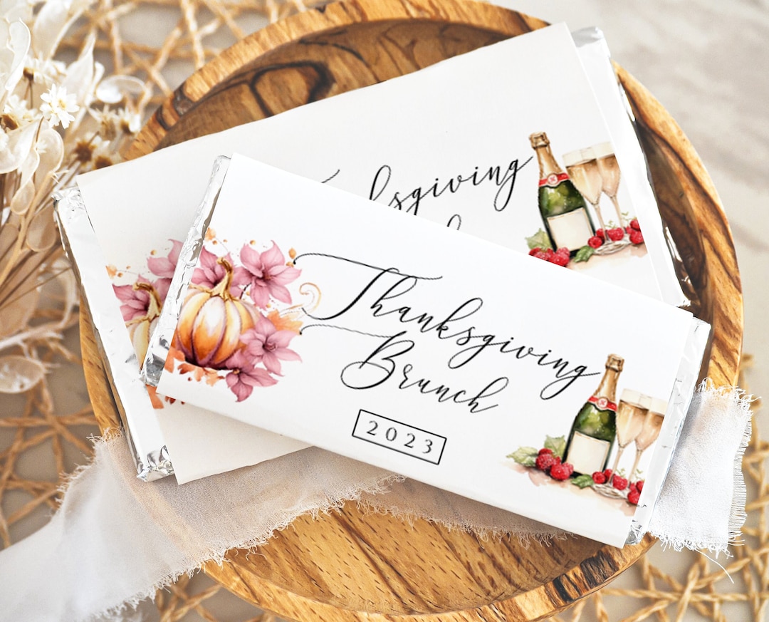 Printable Candy Bar Wrappers Favor Tags Thanksgiving Candy Wrapper ...