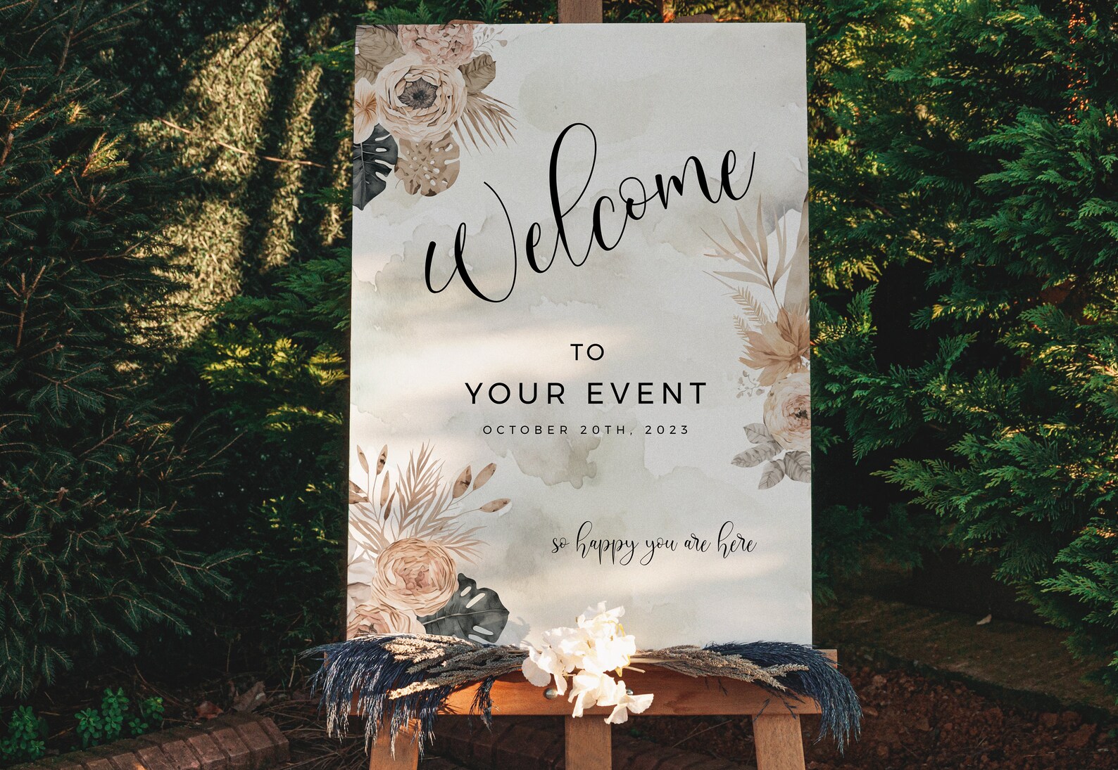 Downloadable Welcome Sign, Instant Access, Welcome Sign Template, Boho ...