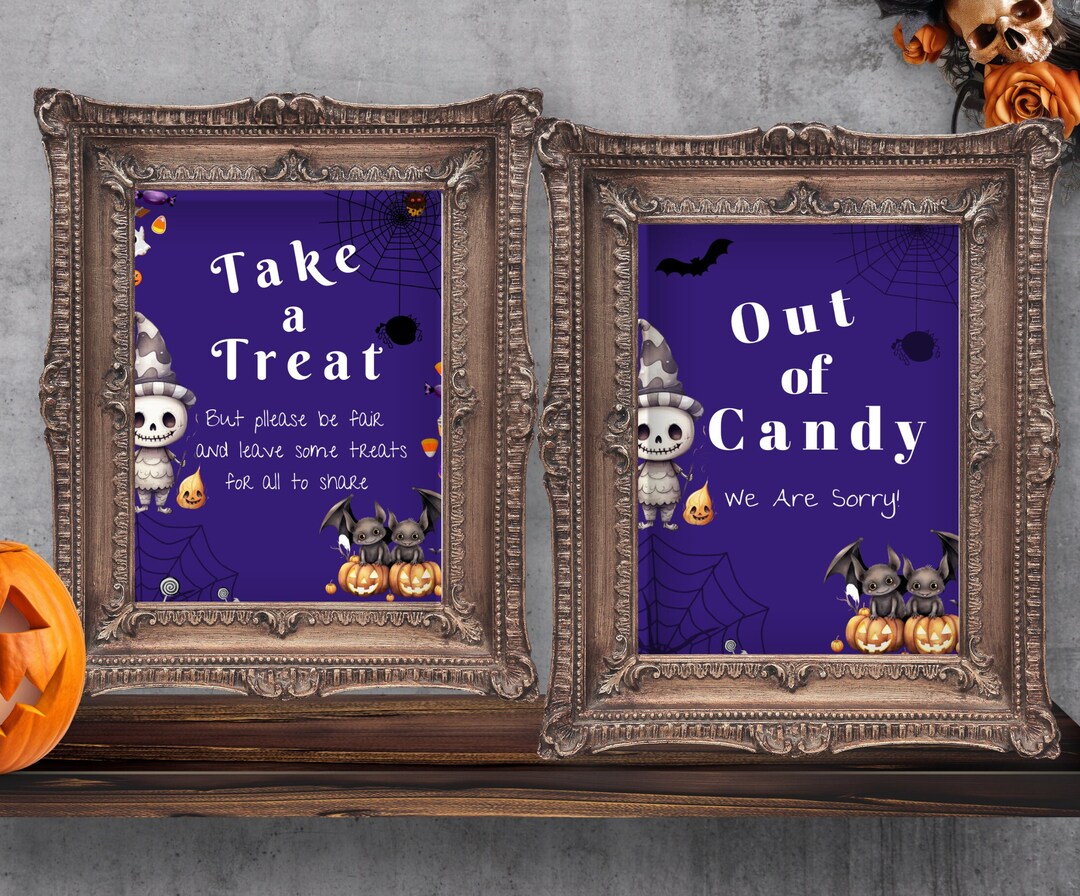 Printable Halloween Candy Bowl Sign Out of Candy Sign Halloween Take ...