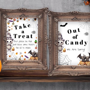 Printable Halloween Candy Bowl Sign Out of Candy Sign Halloween Take ...