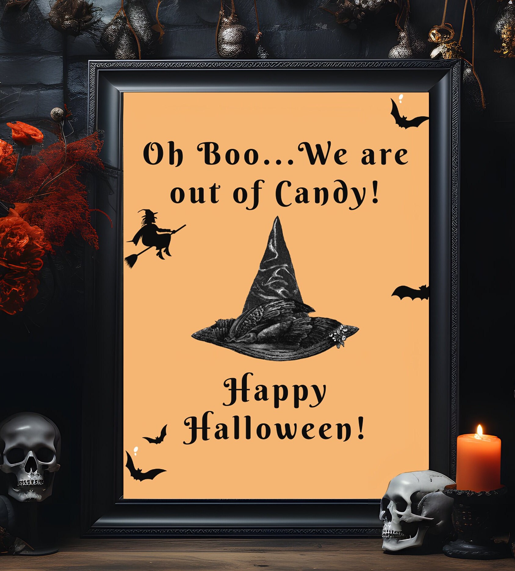 Printable Halloween Candy Bowl Sign Out of Candy Sign Halloween Take ...